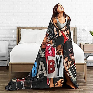 Lil Rapper Baby Band Throw Blanket Soft Cozy Flannel Blankets Decor for Bed Couch Living Room Travel Outdoor 40"X30"