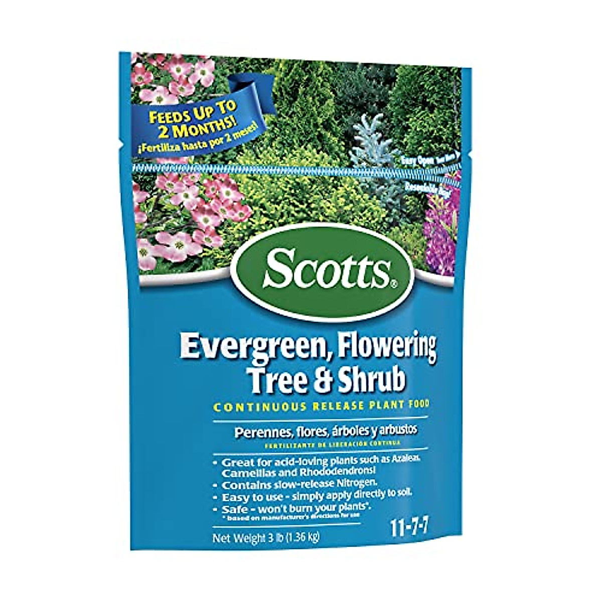 Scotts Evergreen Flowering Tree & Shrub Continuous Release Plant Food 3-Pound