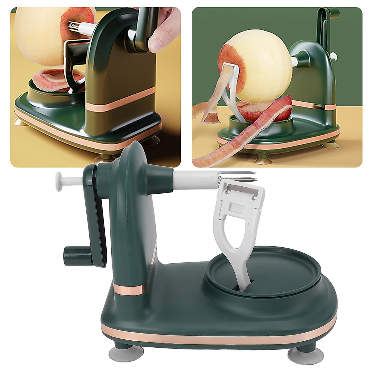 Fruit Apple Vegetable Peeler Slicer Corer, Sturdy Base for Stability, Durable Stainless Steel Blades for Apples, Pears, and More Versatile Kitchen Tool for Fruits and Potatoes