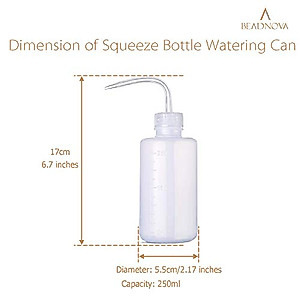 BEADNOVA Squeeze Bottle Plant Watering Bottle 250ml 8oz Small Wash Bottle Squeeze Plastic Small Watering Can for Indoor Plants Succulent Watering Can (1pc)