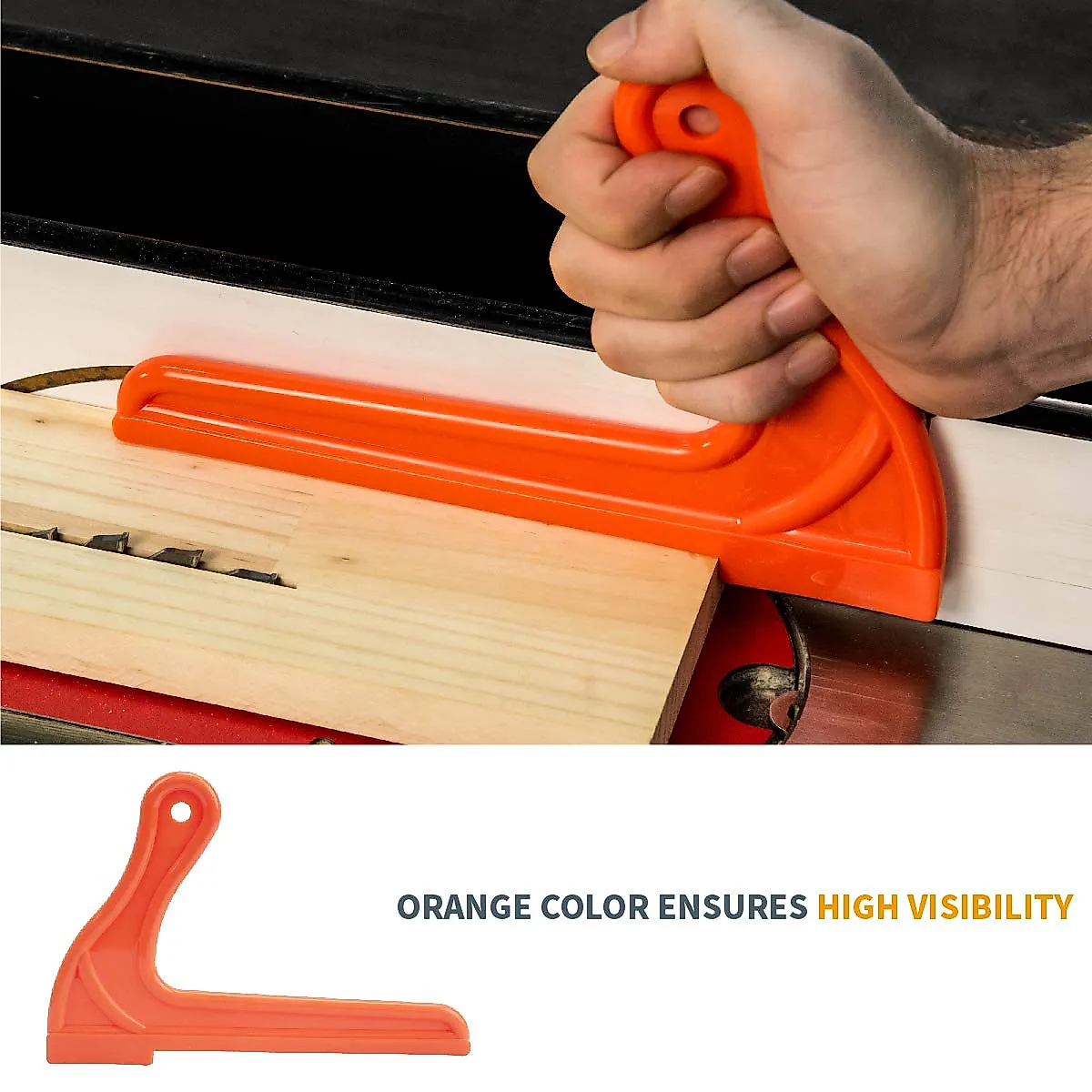 POWERTEC Push Block and Push Stick Set Fits Table Saws, Router Tables, Band Saws & Jointers, Dual Ergonomic Handles w/Max Grip, Wood Pusher Reduces Kickback & Increases Safety. 5PK (71009V)