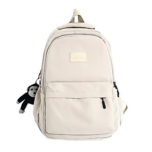 AONUOWE Cute Laptop Backpack Lightweight Daypack Large Capacity for School Outdoor Travel Back to School (White)