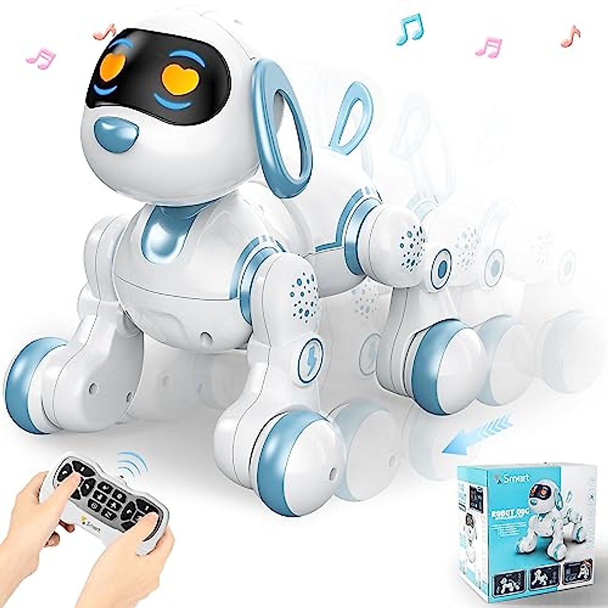 FUUY Robot Dog Toys Remote Control Dog Robot for Kids with Head Touch Sensing Function and Voice Control Programmable Robot Pet Imitates Animal Forms Toys for Boys 3-12 Birthday