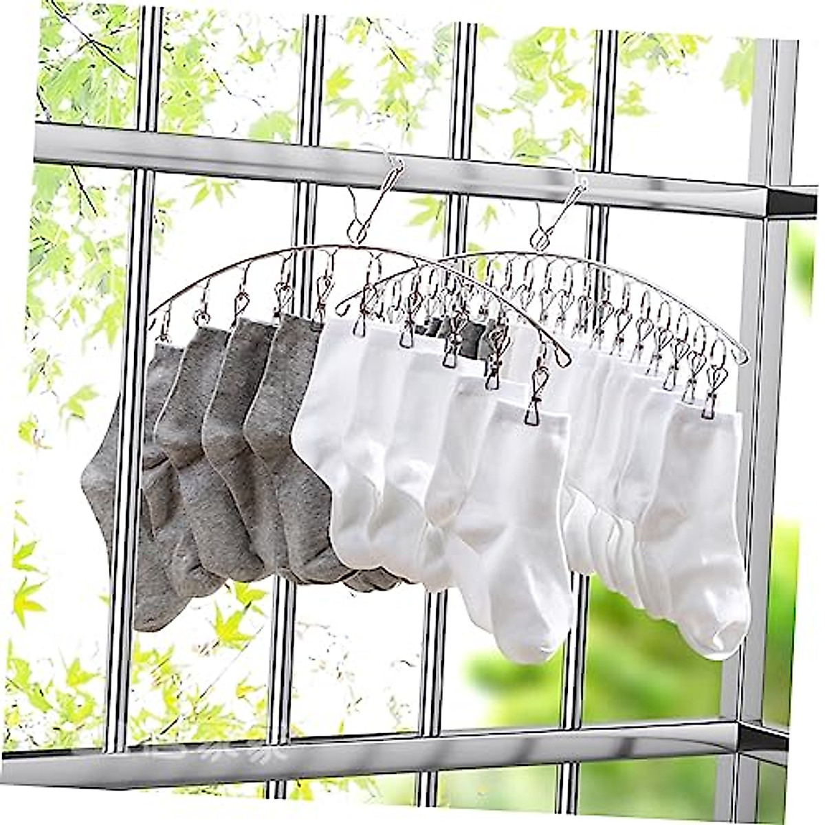 Cabilock 6 Pcs Multi Clip Drying Rack Collapsible Clothes Drying Rack Lingerie Hangers Dryer Portable Drying Hanger Socks Hook Socks Drying Hanger Underwear Drying Racks Windproof Clips Bra