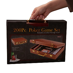 ZOOCEN Classic Poker Chips Set 11.5 Gram Chips, 2 Decks of Playing Cards Poker Set