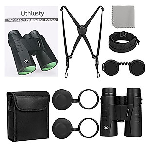 Uthlusty 12X42 Professional Binoculars for Adults with Harness Strap, HD High Powered Lightweight BAK4 Prism Binoculars for Bird Watching, Hunting, Travel, Hiking, Sports, Concerts