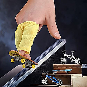 Suilung 25 Pieces Mini Finger Toys Set Finger Roller Skates Finger Pant Finger Skateboards Finger Bikes Scooter Tiny Swing Board Fingertip Movement Party Favors Replacement Wheels and Tools