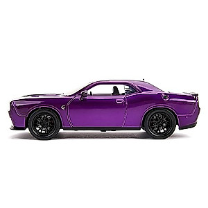 2015 Challenger SRT Hellcat Purple with Black Stripes Big Time Muscle 1/24 Diecast Model Car by Jada 31063