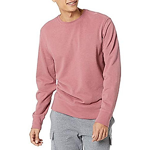 Amazon Essentials Men's Long-Sleeve Lightweight French Terry Crewneck Sweatshirt, Pink, X-Large