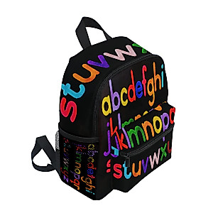 ODAWA Colorful Alphabet Kids Backpack, Toddler Schoolbag Preschool Bag Travel Backpack for Little Boy Girl