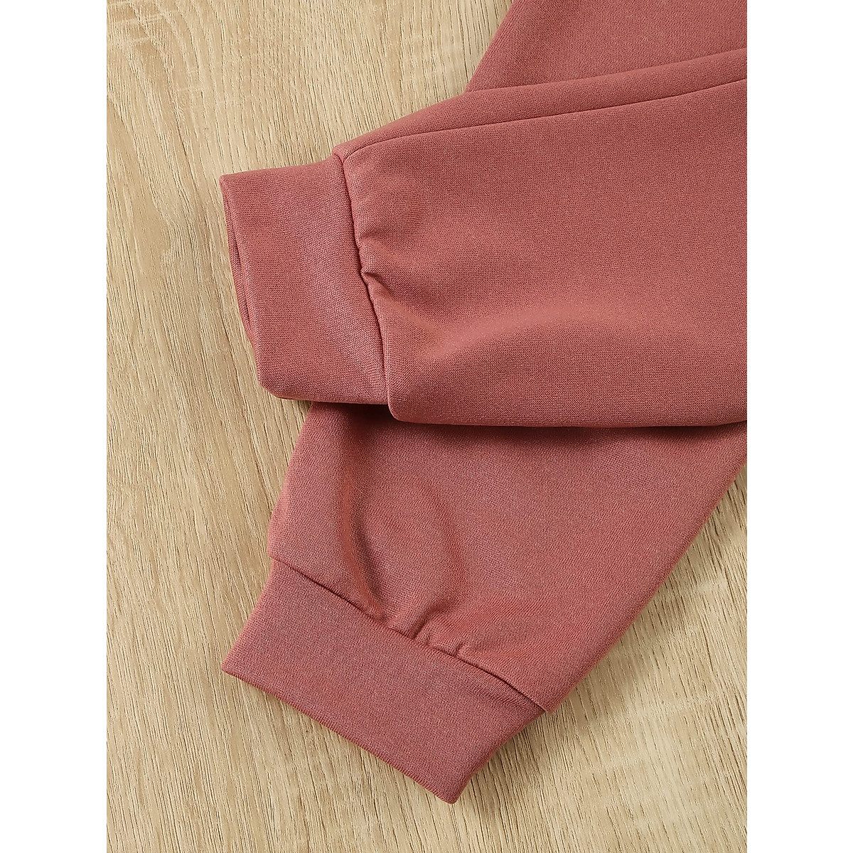 SOLY HUX Girl's Letter Print Drop Shoulder Hoodie Sweatshirt and Jogger Sweatpants 2 Piece Outfit Beige and Pink 10Y