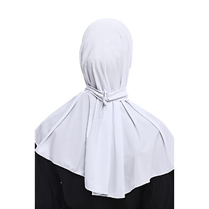 Marwa Fashion Muslim Hijab for Women - Premium Quality Hijab Scarves for Women made up of 100% Stretchable Polyester - White