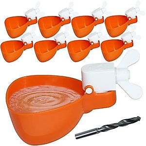 8 Pack Chicken Waterer, Large Chicken Water Cups, Automatic Filling Chicken Water Feeder for Duck Quail Turkey Rabbit Bunny Geese Chicks Birds, DIY Poultry Feeder Drinking Bowl Kit for Clean Watering