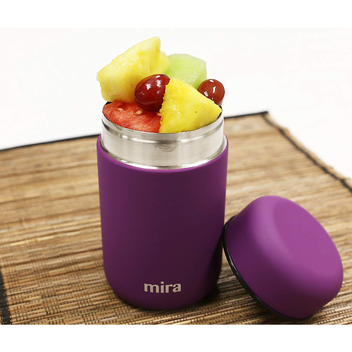 MIRA Lunch, Food Jar - Vacuum Insulated Stainless Steel Lunch Thermos - 13.5 oz - Purple
