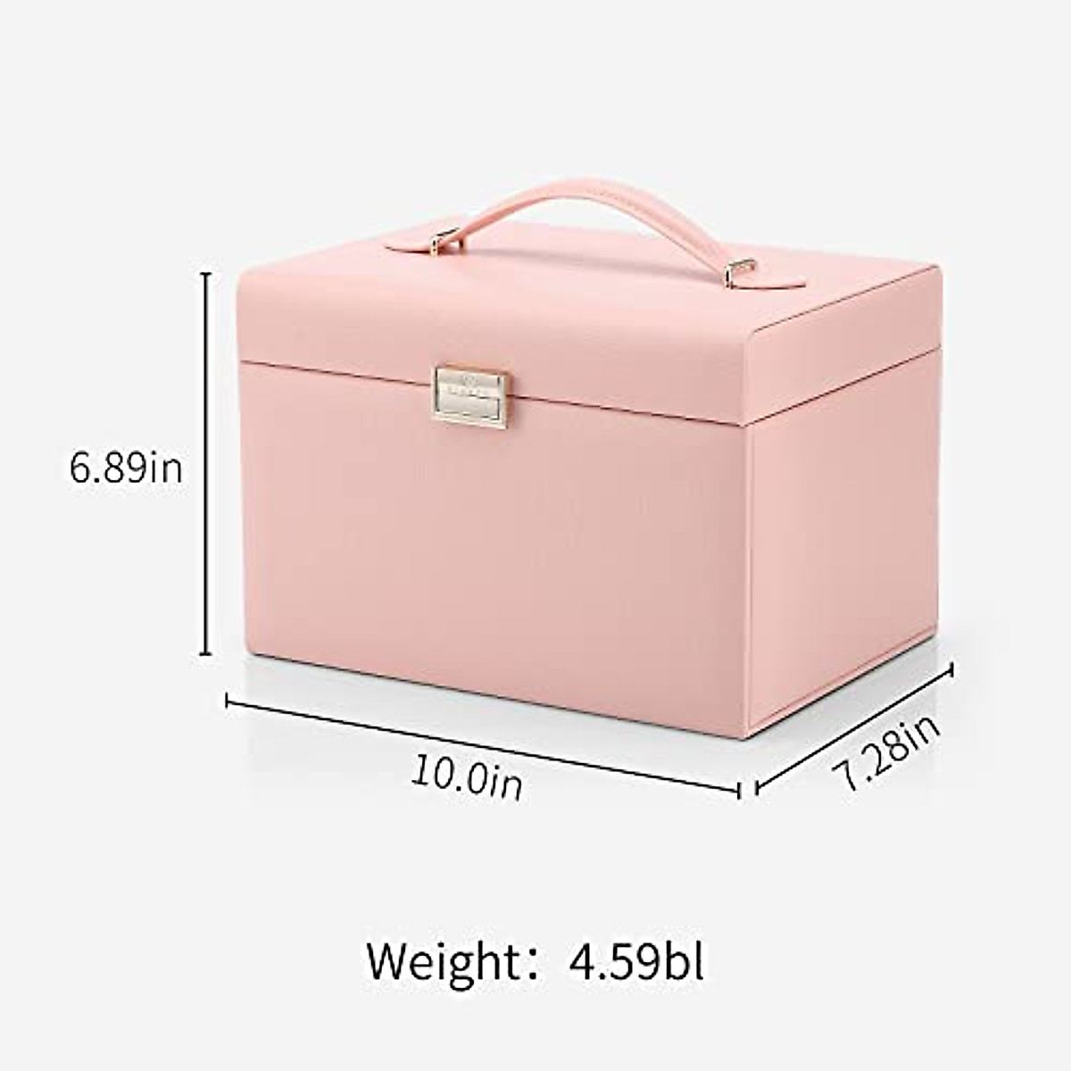 Vlando Jewelry Box Organizer for Girls Women, Large Baroque Jewelry Storage Box with Mirror, Drawers for Bracelets, Earrings, Rings, Necklaces, Mothers Day Gifts for Loved One, Pink