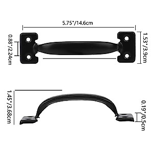 HOME MASTER HARDWARE Wood Gate Hardware Set- Heavy Duty 6" Gate Tee Hinge,Pull Set Gate Hardware Kit with Screws for Outdoor Fence Swing Gate Black Finish
