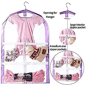 Clear Kids Dance Costume Garment Bag,3 Pack Garment Bags for Hanging Clothes,Garment Bag for Travel Storage,Dress Up Storage Bag for Children Girls