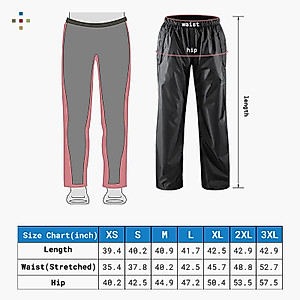 AXESQUIN Womens Rain Pants, Women Lightweight Waterproof Rain Pants Packable Hiking Cycling Fishing with Pocket