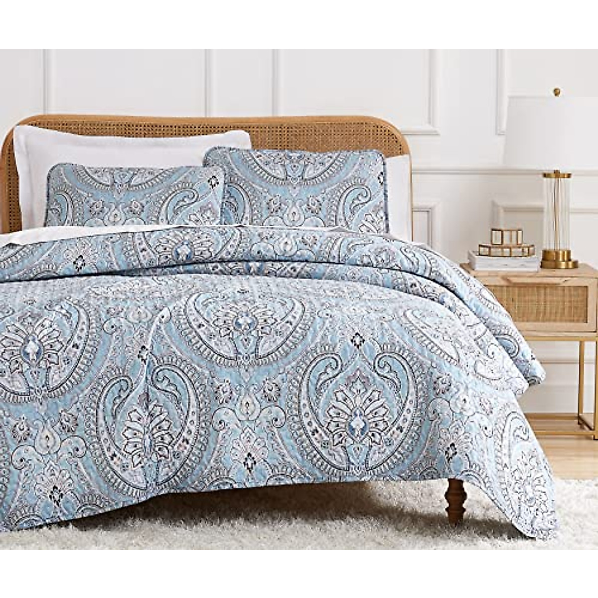 Southshore Fine Living, Inc. Quality Bedding Set, Soft Cozy Lightweight Quilt Set, Coverlet Bedspread, 3 Pc, Pure Melody Aqua, King/California King