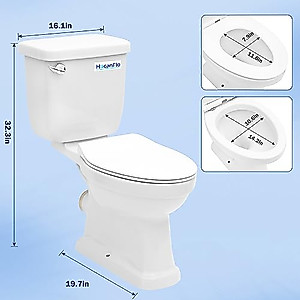 700watt Macerator Toilet, 1HP Two Piece Upflush Toilet Kit Included Toilet Bowl, Water Tank, Soft Closing Seat, Extension Pipe Between Toilet and Pump,Automatic Start and Stop (FLOWC-700)