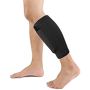 Soccer Shin Guard Sock, Leg Performance Support Football Compression Calf Sleeves with Pocket Can Holding Shin Pads, Comfort Breathable Youth Soccer Shin Guard Holders for Beginner or Elite Athlete
