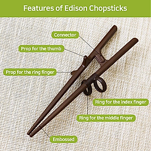 Edison Friends Training Chopsticks for Adults Left Handed, Beginner Chopsticks, Helper, Chopsticks for Beginners, Brain Trainer Chopsticks, Easy Chopsticks, Practice Chopsticks, Made in Korea