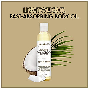 SheaMoisture Body Skin Care, Daily Hydration Body Oil with Virgin Coconut Oil & Shea Butter, Soften & Restore Radiant Healthy Glow to Dull Skin, Paraben Free