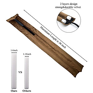 2 Pack Under Door Draft Stopper Door Noise Blocker Door Air Blocker for Noise Light Smell Stopper Length Adjustable 30 to 36 inches Saving Energy Under Door Guard(Brown)