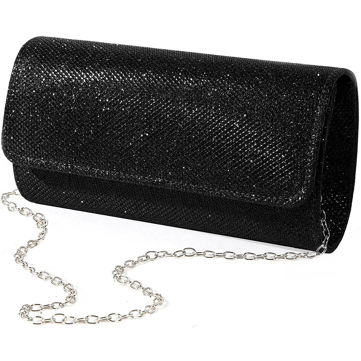 lovyoCoCo Evening Bag Clutch Purses for Women Ladies Sparkling Party Handbag Wedding Bag (Black)