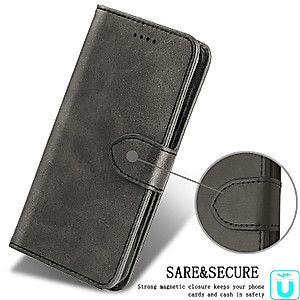 for Ulefone Note 16 Pro Case and Tempered Glass Screen Protector,PU Leather Flip Cover Wallet Phone Case Protector [Full Protection][Card Slots][Kickstand] for Ulefone Note 16 Pro 6.52”, Black