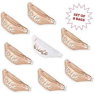 xo, Fetti Bachelorette Party Bride Tribe Fanny Packs - 8 Bags | Rose Gold Bridesmaid Favors, Bachelorette Party Decorations, Bride To Be Gift, Bach Favor, Bridal Shower