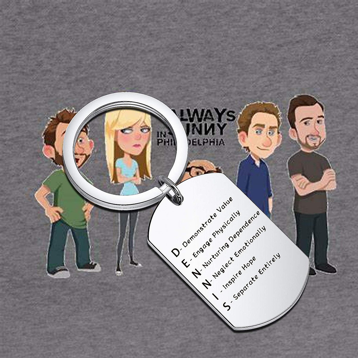 BEKECH TV Show It's Always Sunny Inspired Gift THE D.E.N.N.I.S. System Relationship Advice Gift for TV Series Lovers (Silver)