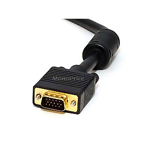 Monoprice 102897 3-Feet Super VGA Male to Female Monitor Cable with Ferrites Black