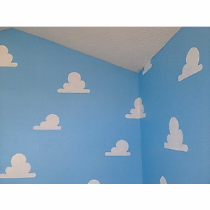 Cloud Stencil Set for Wall Decor: Reusable Stencils for a Kid’s Toy Story Room or Andy’s Room Nursery, 2-Pack Includes 1 Large and 1 Small Cloud Stencil