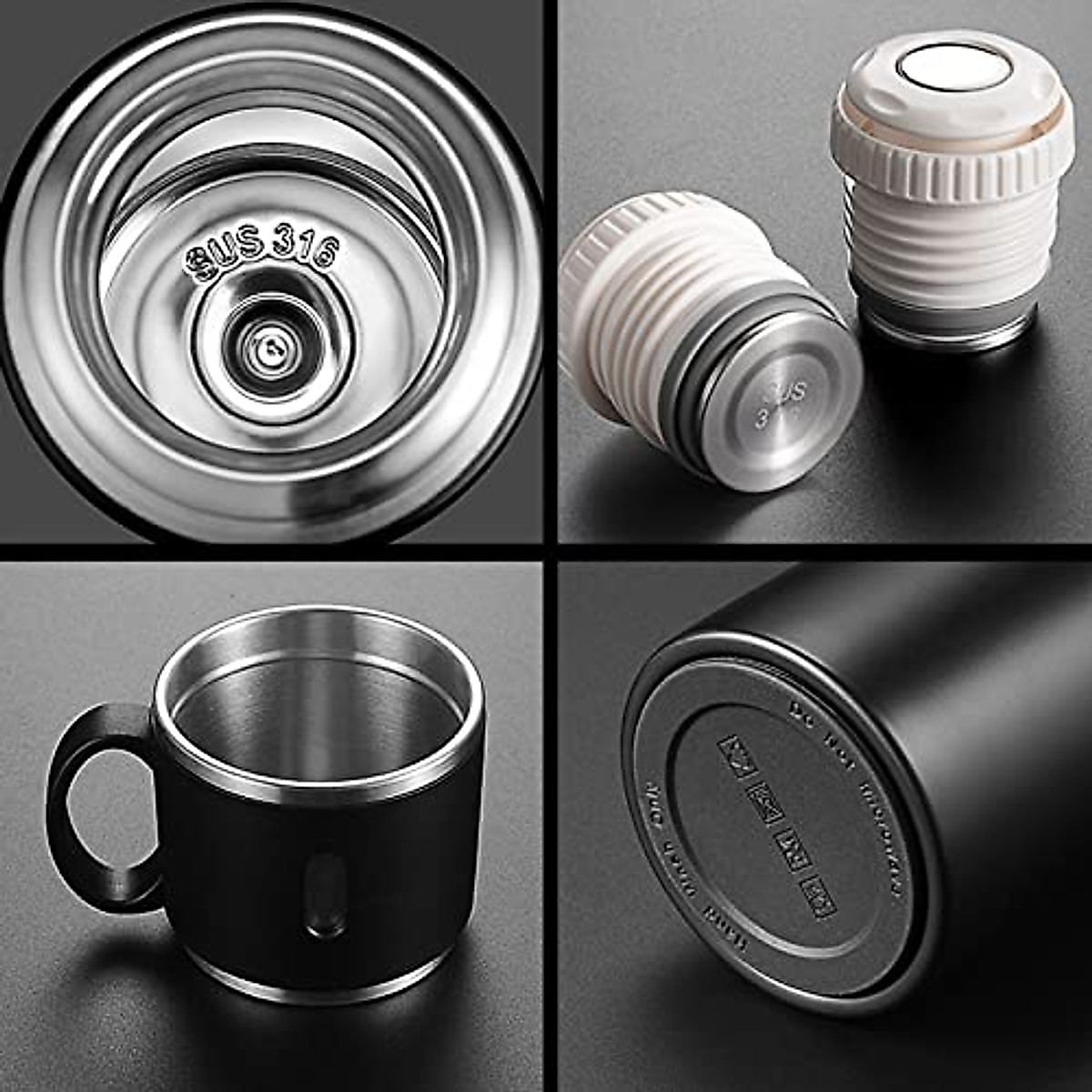 SEASD 12 Hours Insulated Thermos Cup Bottle 316 Stainless Steel Vacuum Flasks Double Wall Thermoses Travel Keep Hot Water (Color : C)