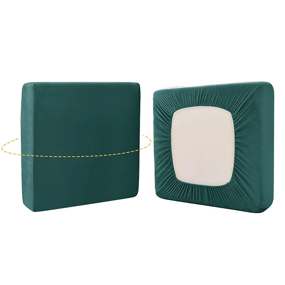 Velvet Couch Cushion Covers for L/U Shape Sofa, Stretch 3 2 1 4 Seat Cover Loveseat Chaise Lounge Sofa Slipcovers Sectional Non-Slip Furniture Protector (Light Blue 3 Seat)