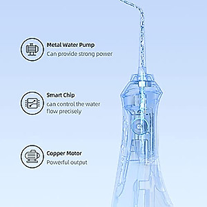 SEAGO Water Flosser Professional Water Pick Teeth Cleaner for Teeth - 3 Modes 5 Jet Tips IPX7 Waterproof Rechargeable Dental Oral Irrigator, Portable for Home & Travel (White)