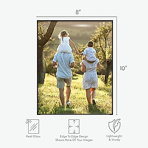 MANTELLO ESSENTIALS 8x10 Picture Frame, 8x10 Frame - Set of 6 - Black Frames 8x10, Picture Frames for Wall and Tabletop