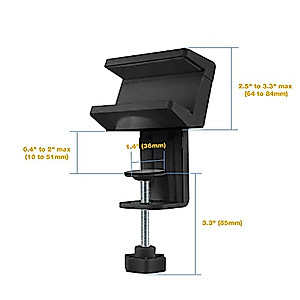 AVLT Power Strip Desk Mount - Desk Clamp Power Strip Holder - Power Strip Clamp Mount - Fits Power Strip Width Between 1.6" to 2.4" - for Desk Edge, Work Bench, Spinal Condition - Black
