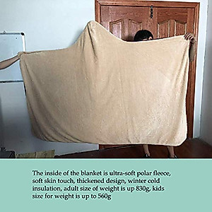 Kugin Soft Hoodie Blanket Adult Men Women, Wearable Hooded Animal Blankets, Mystical Wolf Pattern, Soft Cozy Fleece Blanket 59"x79 (Blanket 11,1500x1300mm)