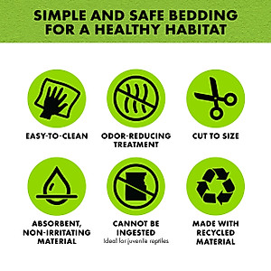 Zilla Reptile Terrarium Bedding Substrate Floor Liner, Green, 30G, 11.75" x 35.5"