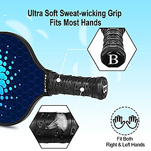 Beives Pickleball Paddles Graphite Pickleball Set Honeycomb Pickleball Rackets Equipment with 2 Pickleball Racquets, 4 Balls and a Portable Carry Bag