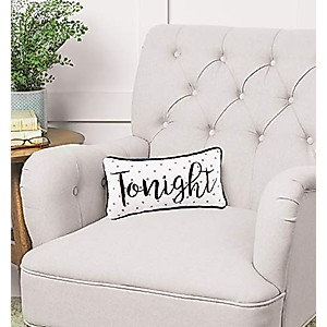 C&F Home Small 6" x 12" Tonight/Not Tonight Embroidered Reversible Pillow Polka Dot Funny and Romantic Decor Decoration Accent Throw Pillow for Bridal Shower Anniversary Bachelorette Party 6" x 12"