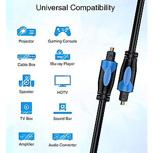 BlueRigger 25FT 4K HDMI Cable with 25FT Toslink Cable - Digital Optical Audio Cable (4K 30Hz, in-Wall CL3 Rated)