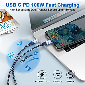Pixel 100W Type C to Type C Cable for Google Pixel 9 8a 8 Pro 7a 7 Pro 6, 6ft PD 5A Fast Charging USB C to USB C Cable Nylon Braided Type C Cable for iPhone 16 15,Samsung S25 S24 S23 S22 A55 A15 A54