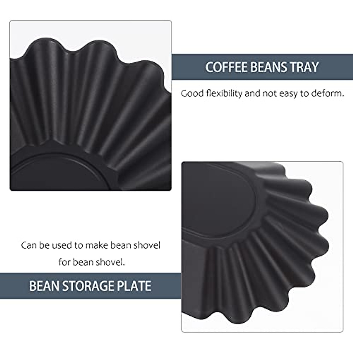 HEMOTON Coffee Tray Coffee Beans Tray Coffee Cupping Sample Tray Scooper Beans Sample Display Tray for Weighing and Filling Coffee Beans Black Oval Tray
