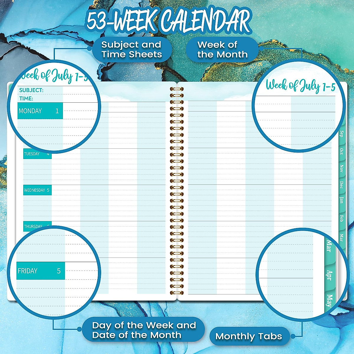 2024-2025 Teacher Planner - Teacher Lesson Planner from July 2024 to June 2025, 11" x 8.3", Weekly & Monthly Lesson Plan Book for Teachers