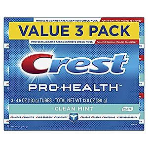 Crest Pro-Health Smooth Formula Toothpaste, Clean Mint, 4.6 oz, Pack of 3 (Packaging May Vary)