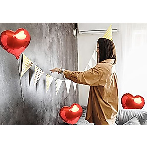 32Inch Red Heart Shape Foil Balloons.Wedding Anniversary Bridal Shower Marriage Engagement Party Supplies 2Pcs