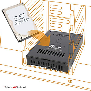 ICY DOCK 2.5 inch to 3.5 inch SATA HDD & SSD Mounting Kit for Internal 3.5" Drive Bay with Removable Cover | EZConvert Lite MB882SP-1S-2B